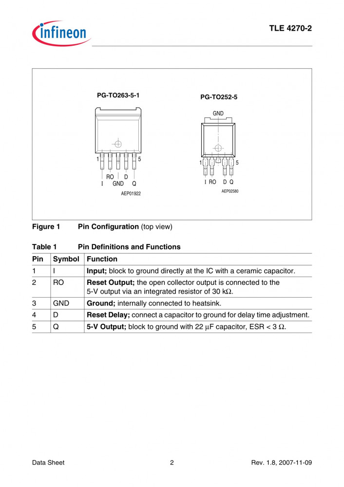 TLE4270-2 technical document page 2