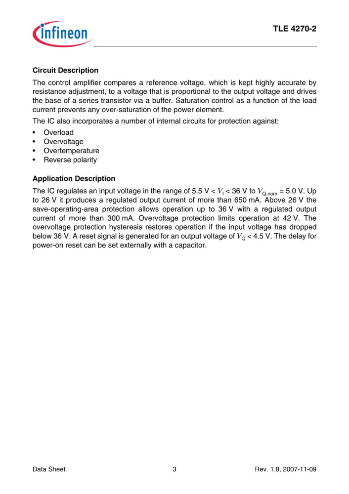 TLE4270-2 technical document page 3