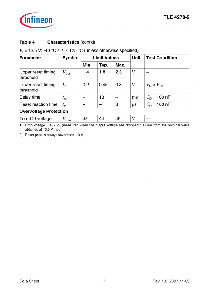 TLE4270-2 technical document page 7