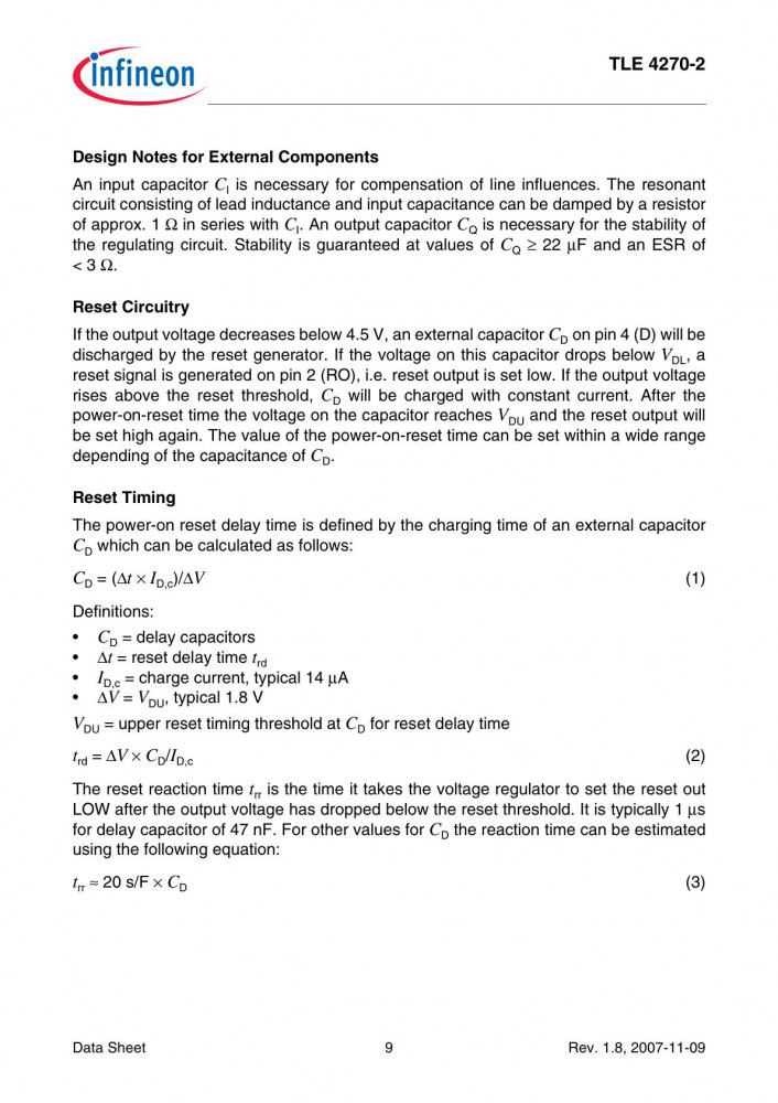 TLE4270-2 technical document page 9