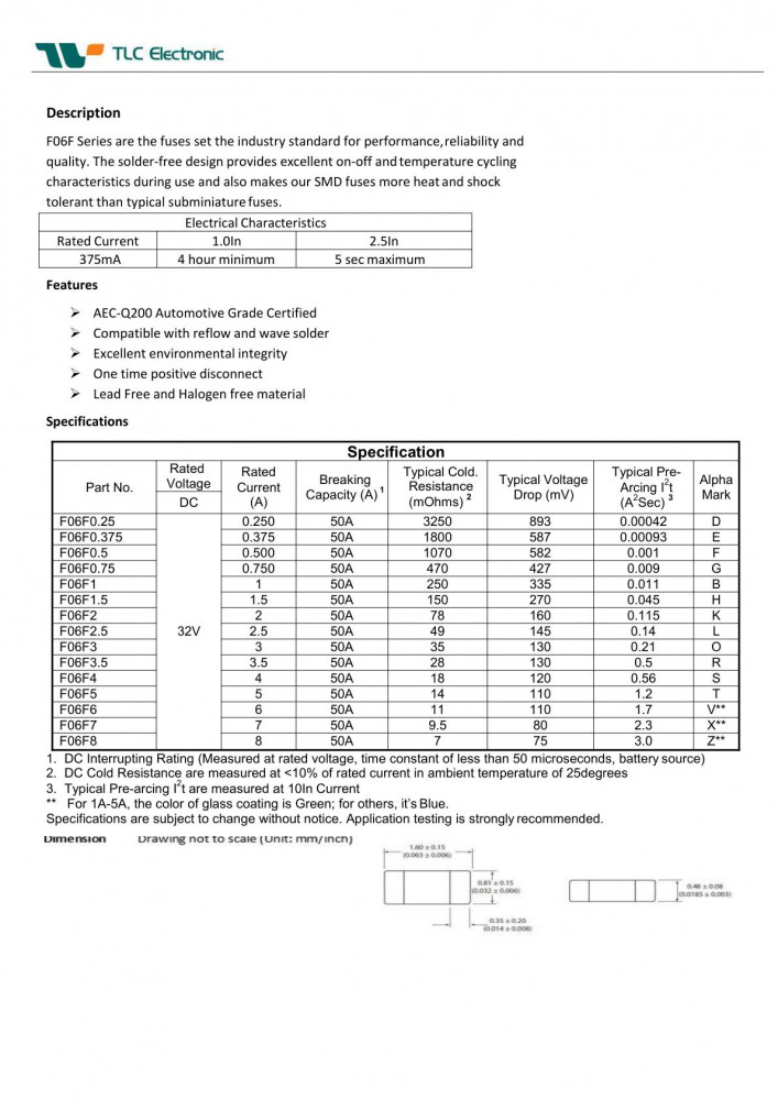 F06F0.375 specification sheet page 2