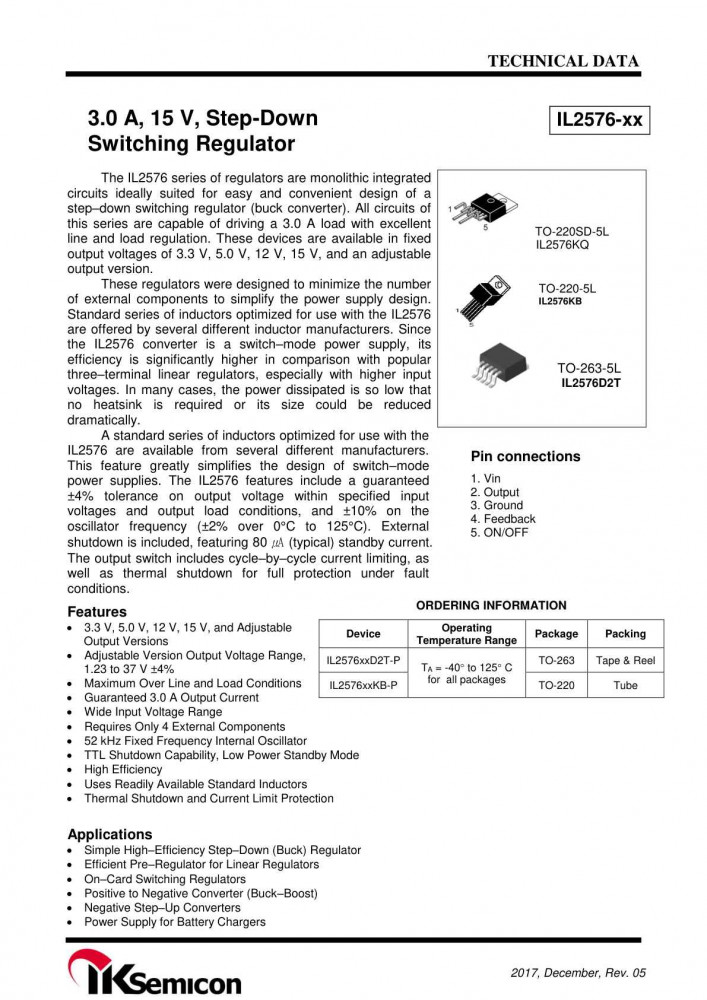 IL2576 datasheet page 1