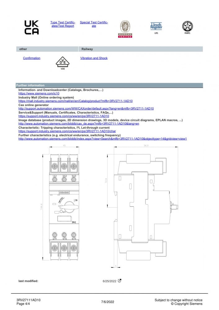 3RV27111AD10 datasheet page 4