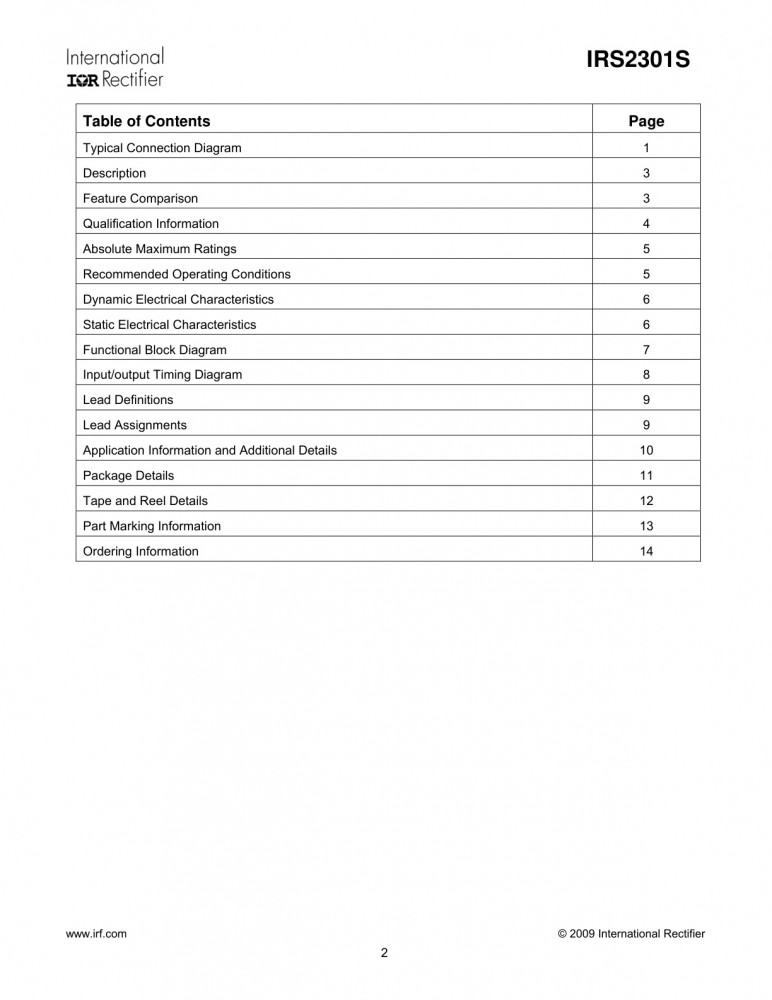 IRS2301S datasheet page 2