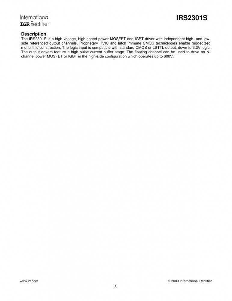 IRS2301S datasheet page 3