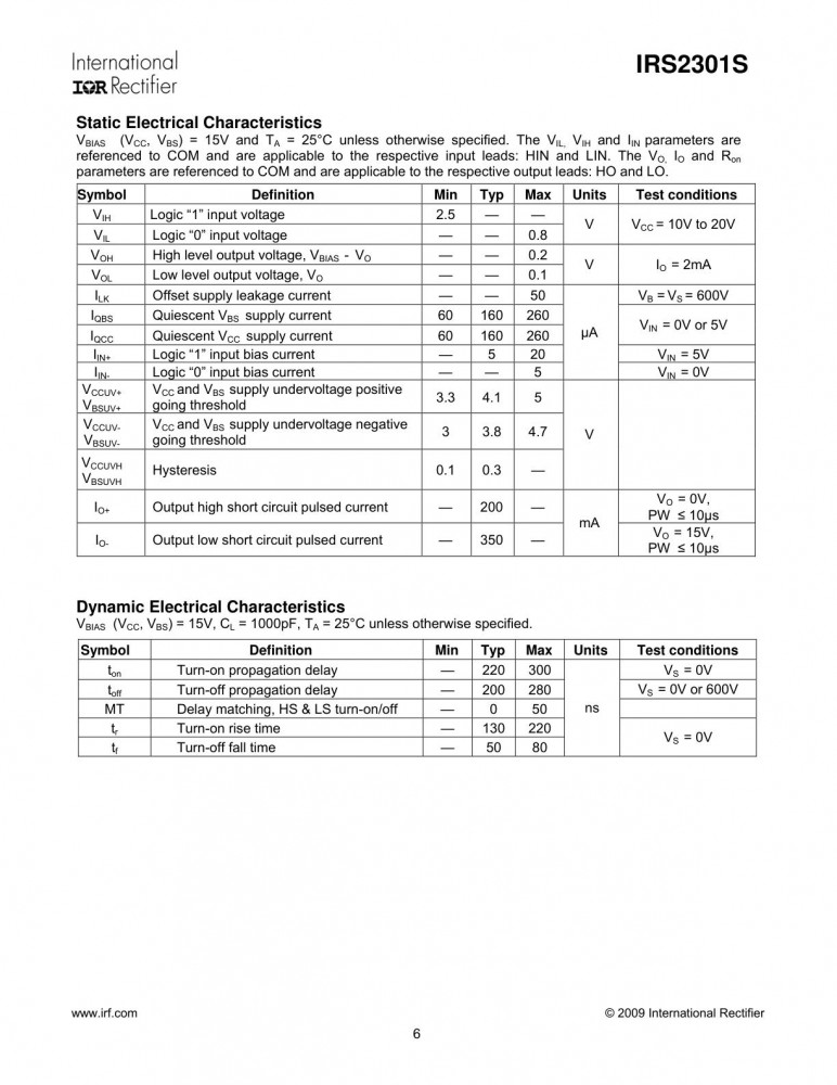 IRS2301S datasheet page 6