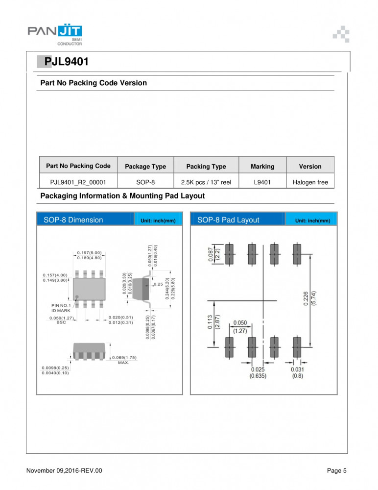 PJL9401 datasheet page 5
