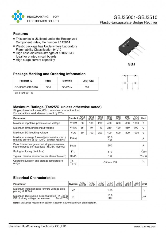 GBJ3510 technical document page 1