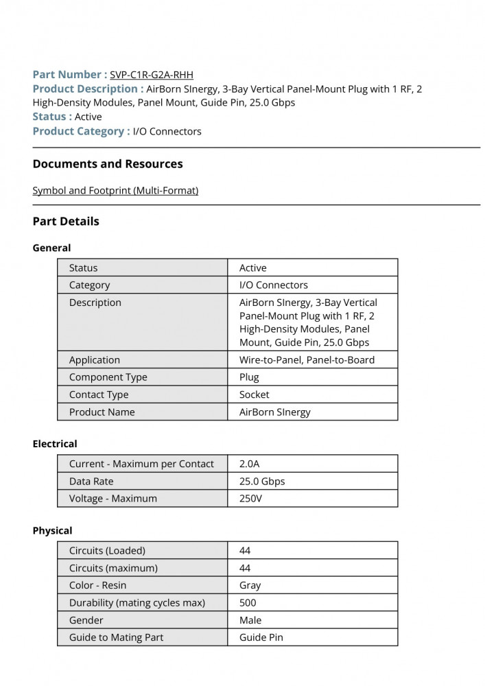 SVP-C1R-G2A-RHH technical document image, page 1