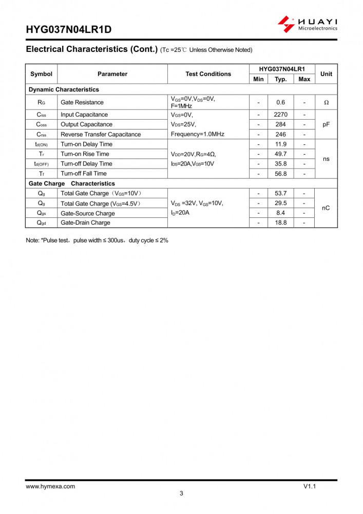 HYG037N04LR1D datasheet page 3