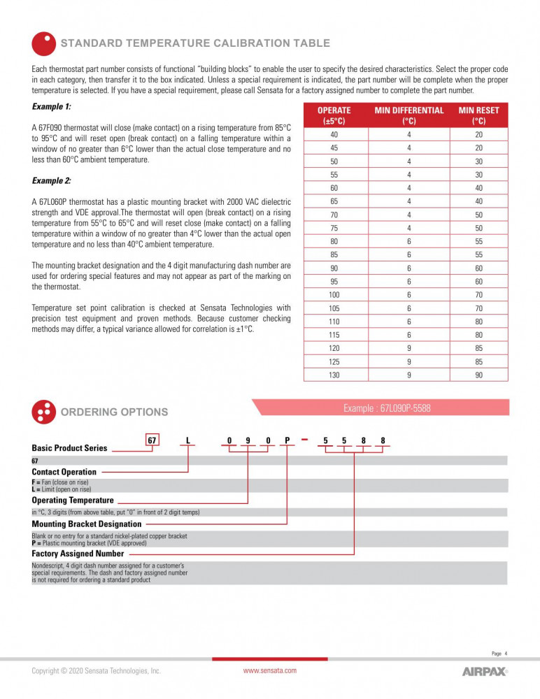 Sensata Airpax 6700 series datasheet page 4