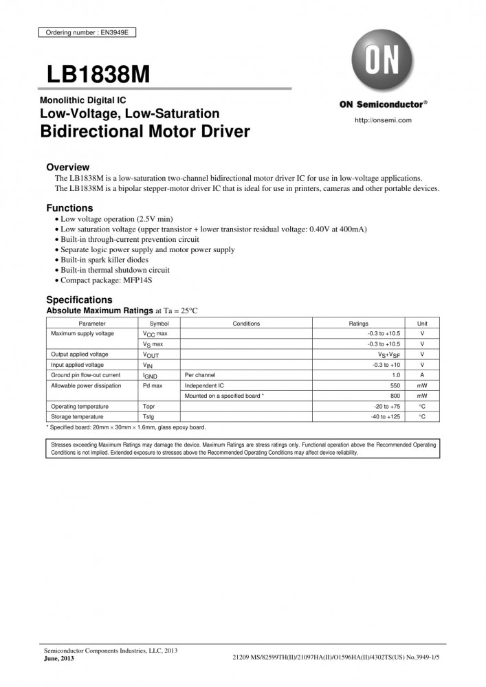 LB1838MEVB technical document page 1