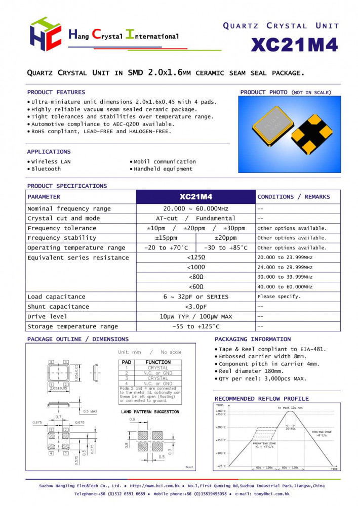 HCI XC21M4 technical document preview