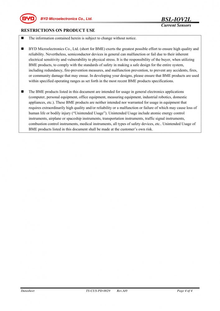 BSL-400IOV2L technical document page 4