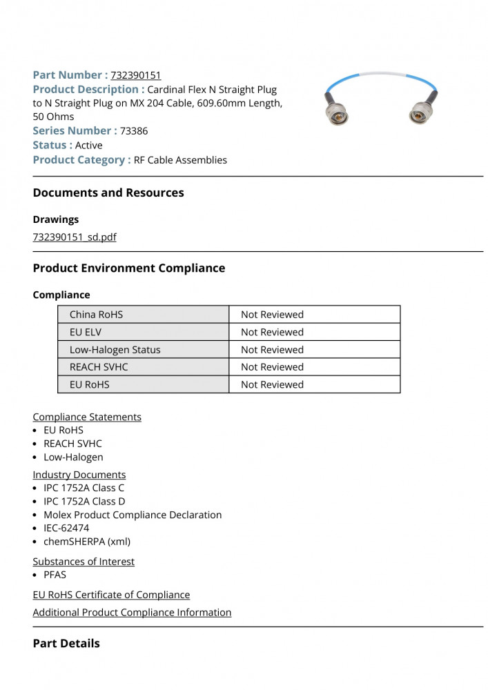 MOLEX 732390151 drawing page 1