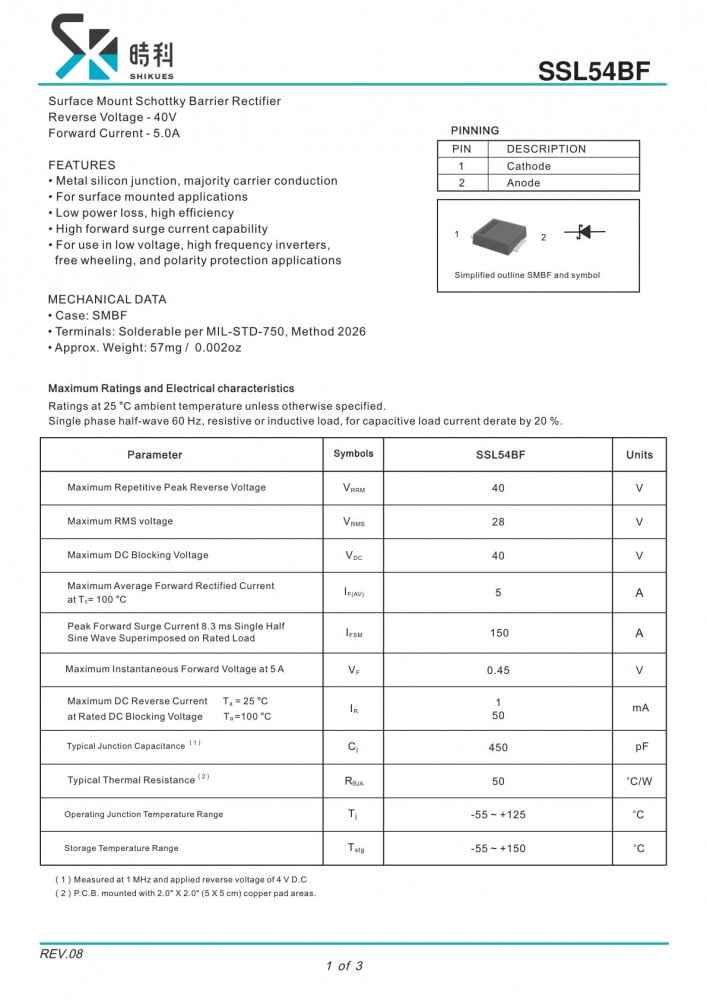 SSL54BF datasheet page 1