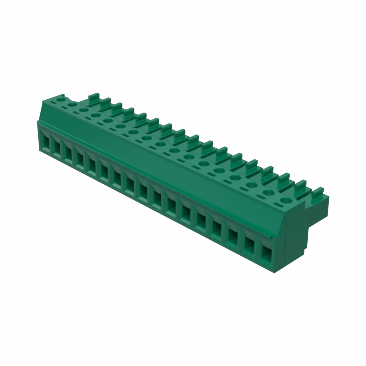 3.81mm Pitch Eurostyle Horizontal Plug, with Standard Imprinting, Green Housing, Gold (Au) Plated, 17 Circuits for sale