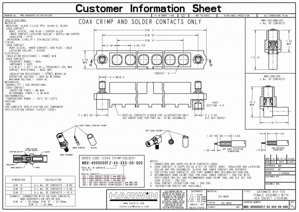 Harwin M80 drawing page 1