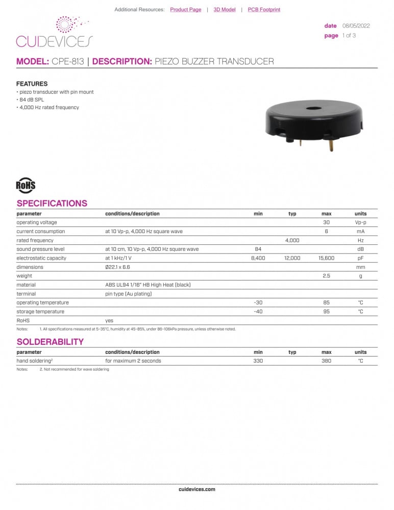 CPE-813 datasheet page 1