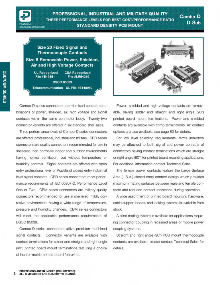 Amphenol Positronic Combo-D catalog page 9