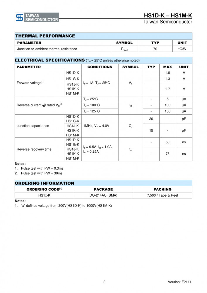 HS1J-K technical document page 2