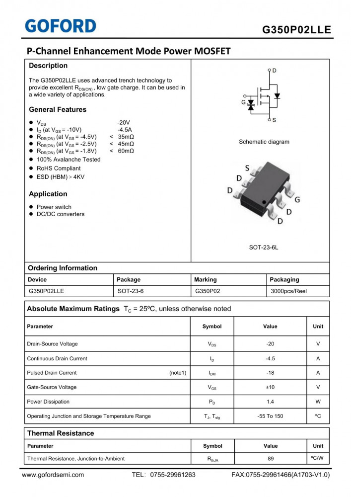 G350P02LLE datasheet page 1