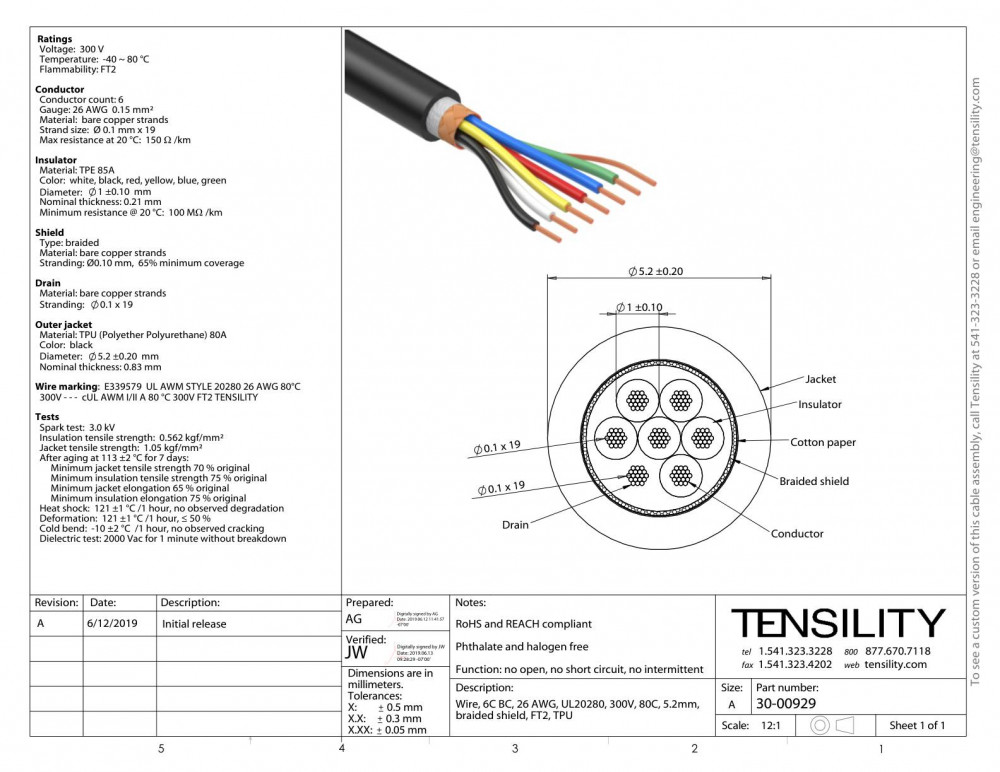 Tensility International 30-00929 product drawing preview