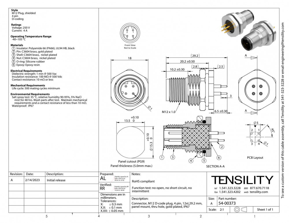 Tensility 54-00373 product drawing