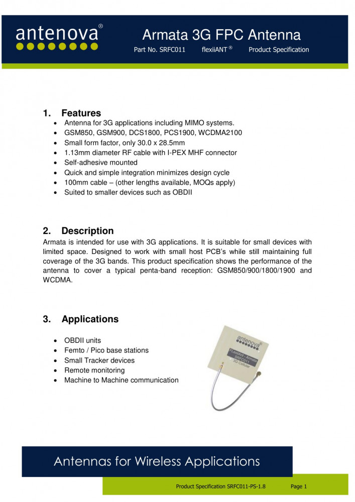 SRFC011-100 datasheet page 1