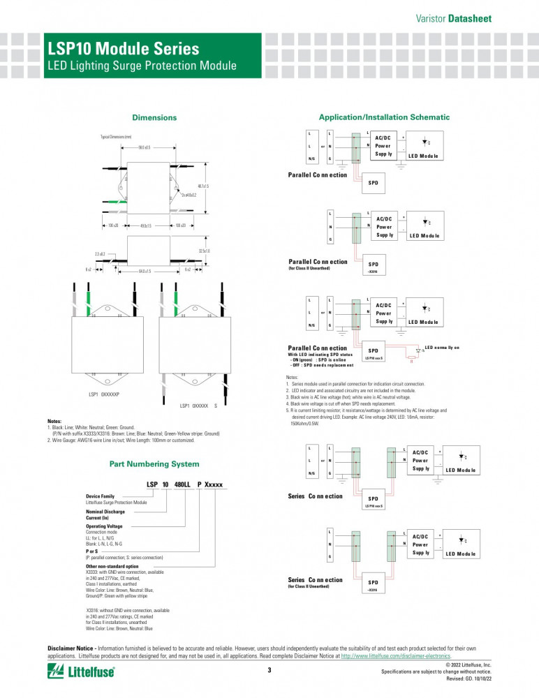 Littelfuse LSP10 datasheet page 3