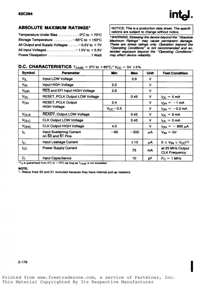 MD82C284-6/B technical document page 8
