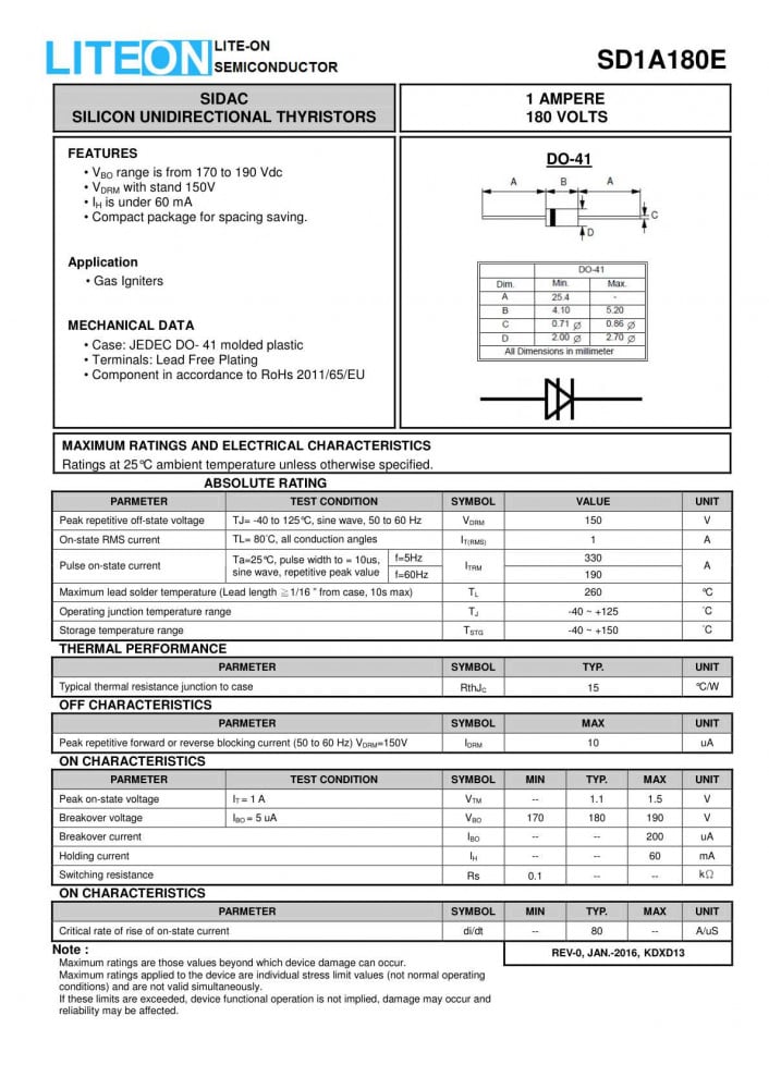 SD1A180E datasheet page 1