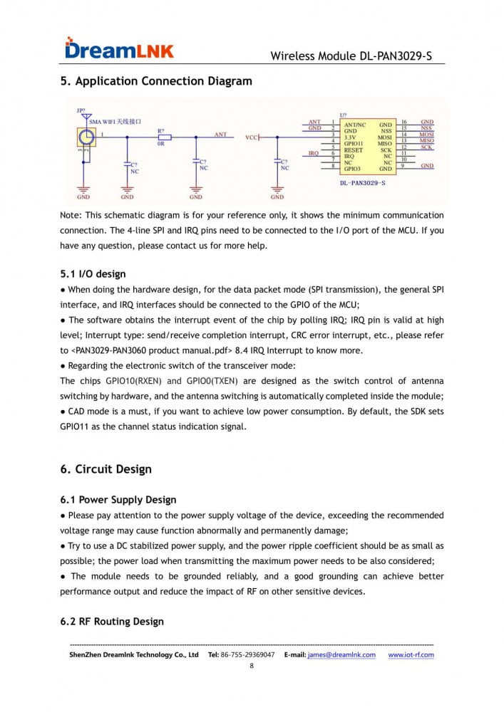 DL-PAN3029-S datasheet page 8