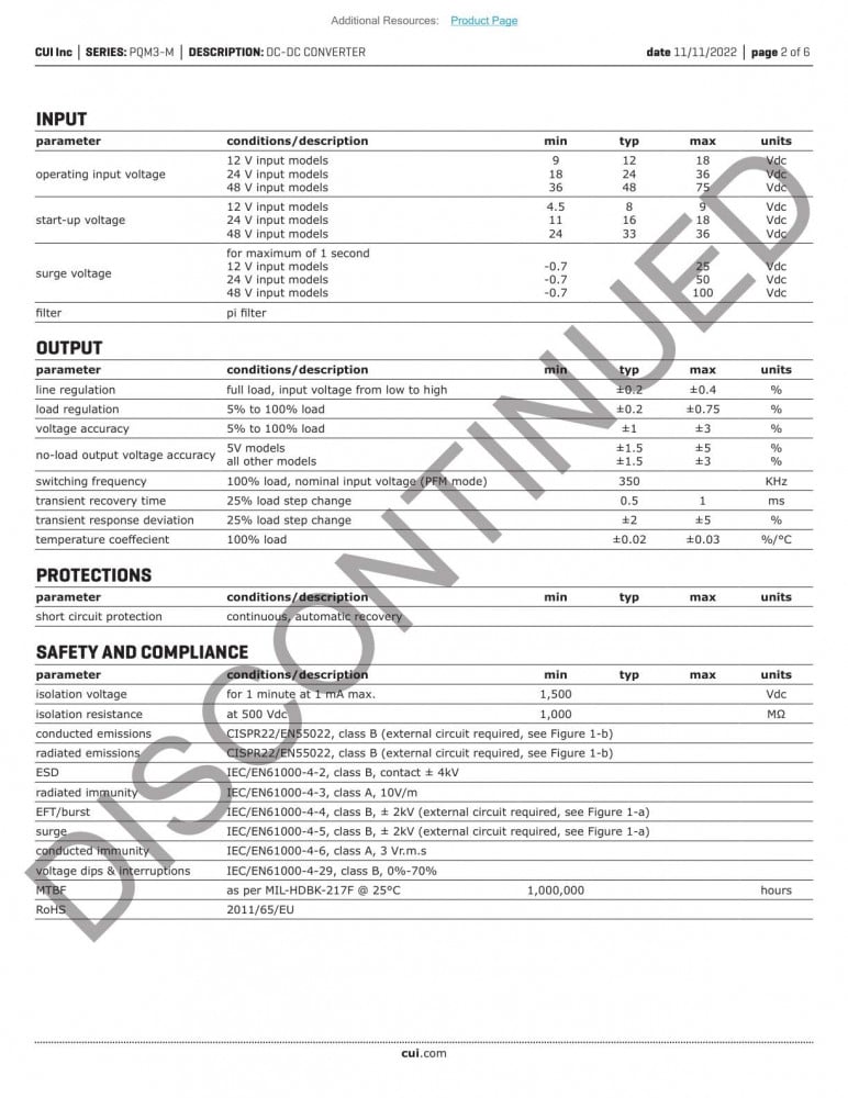 CUI PQM3-M datasheet page 2