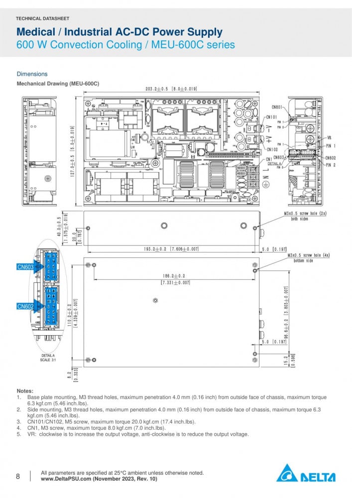 DELTA MEU-600C datasheet page 8