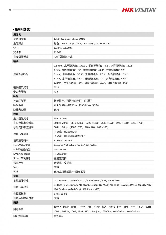 HIKVISION DS-2CD3T86FWDA4-LS technical document page 2