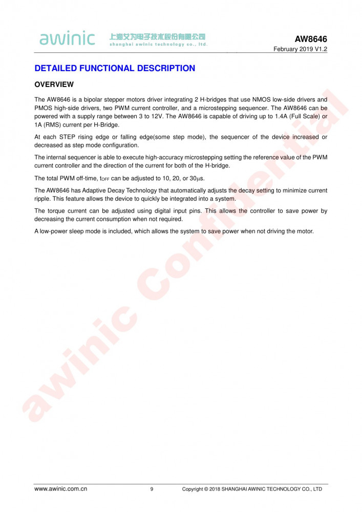 AW8646QNR datasheet page 9