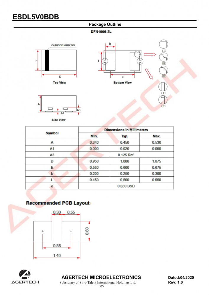 ESDL5V0BDB datasheet page 5