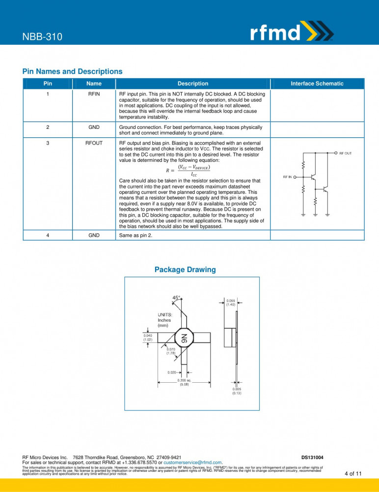 NBB-310-T1 technical document page 4