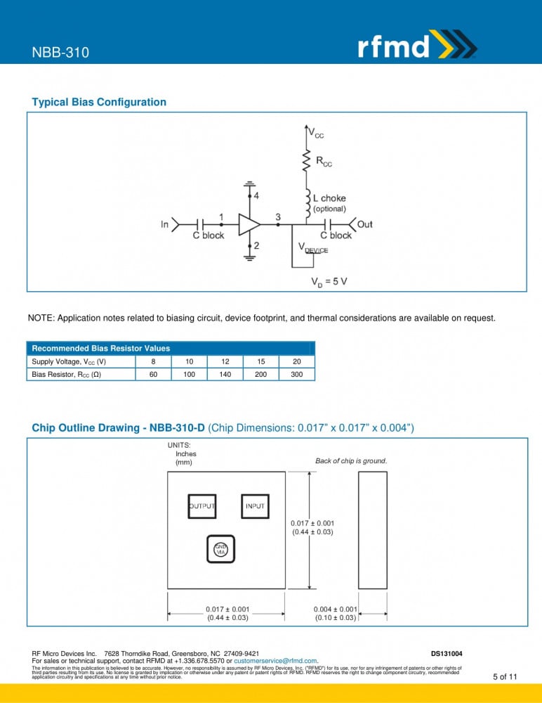 NBB-310-T1 technical document page 5