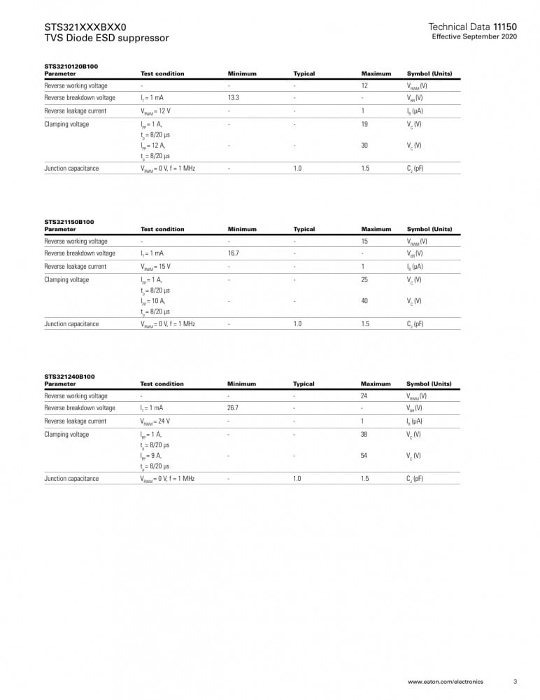 EATON STS321050B100 datasheet page 3