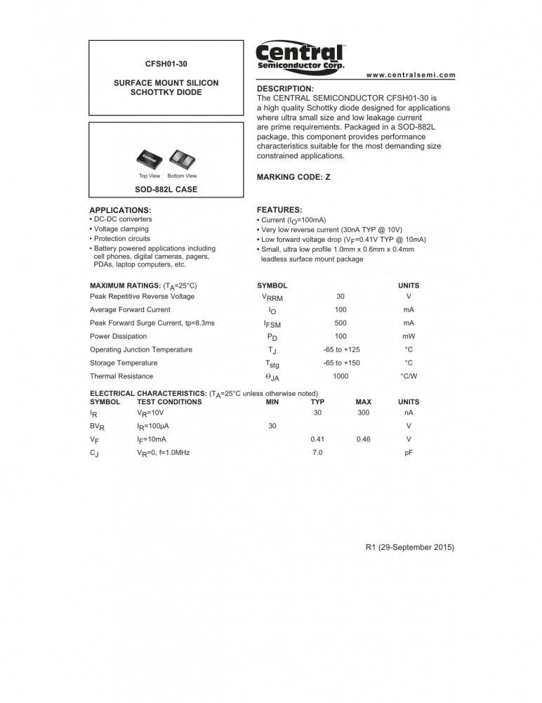 CFSH01-30 datasheet page 1