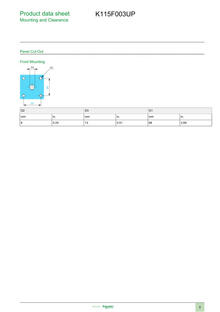 K115F003UP technical document page 5