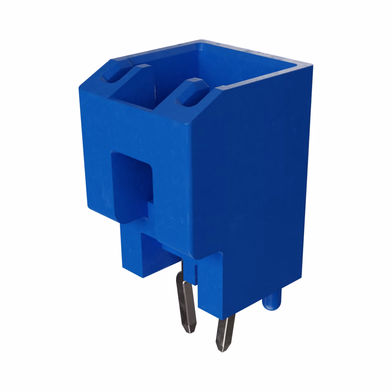 2.00mm Pitch MicroTPA Wire-to-Board Header, Vertical, Kinked PC Tail, with Inner Positive Lock, 2 Circuits, Blue for sale