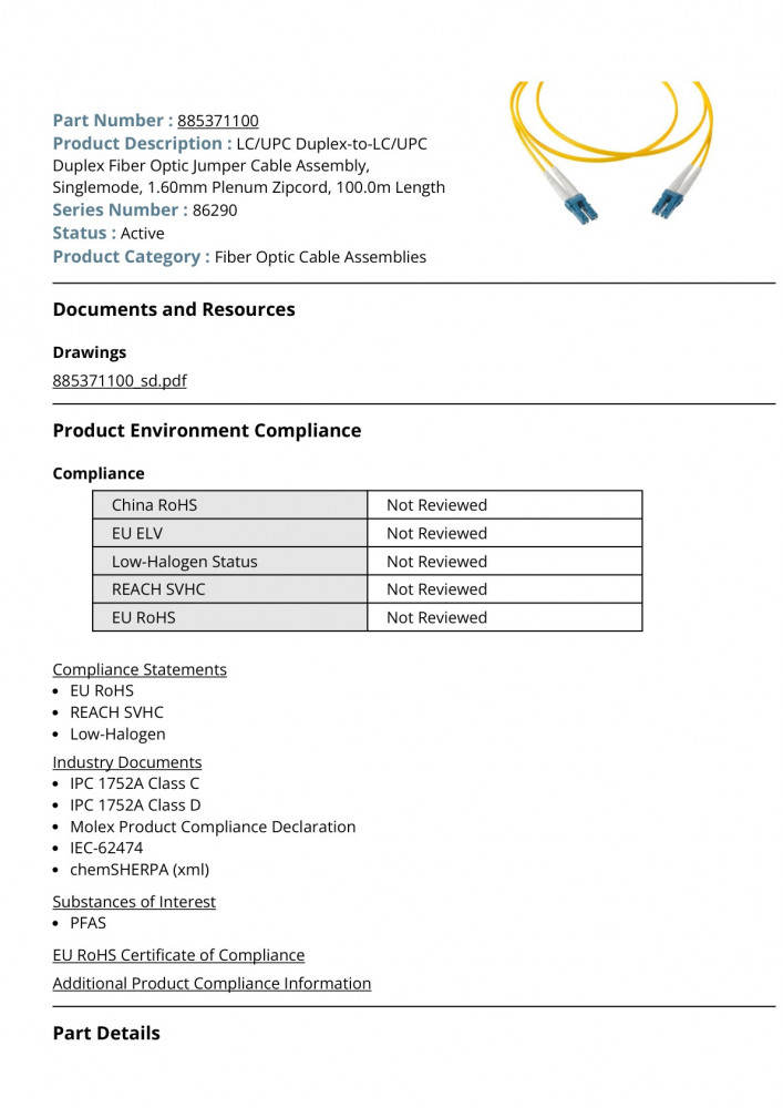 885371100 product drawing preview, page 1