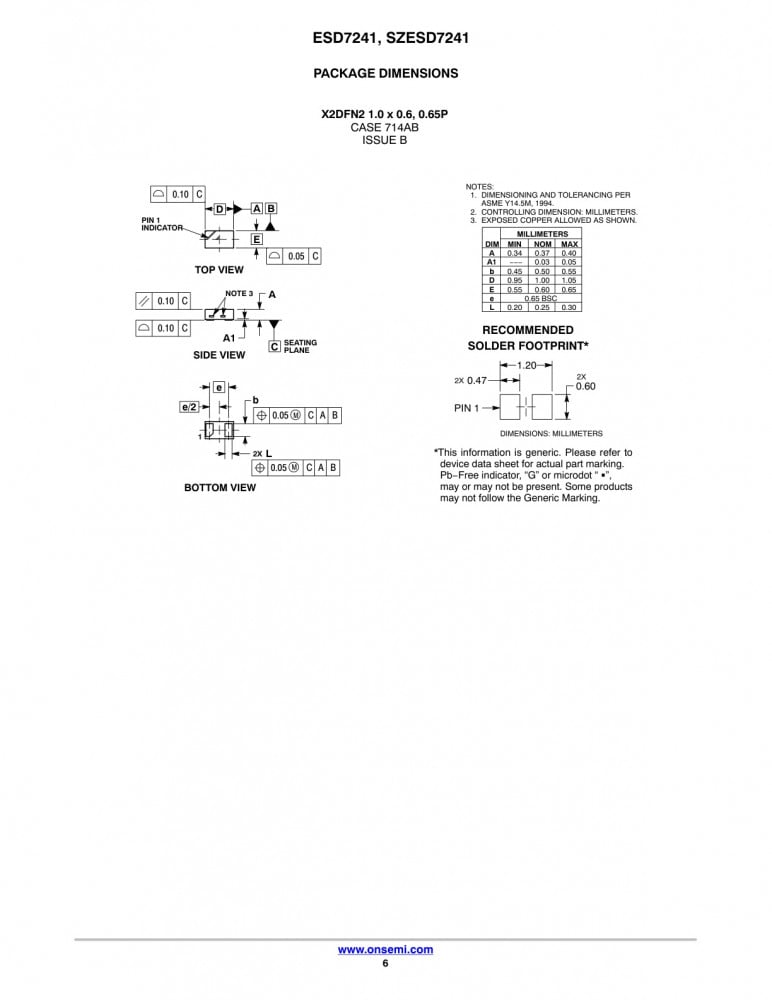 ESD7241N2T5G datasheet page 6