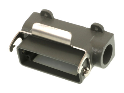 Heavy-Duty Standard (STD) Double Lever Surface Mount Housing, Die-cast Aluminum, with 2 Levers, with Gasket, Size 10B «57x27», Pg29x2 Thread, High Construction, Grey
