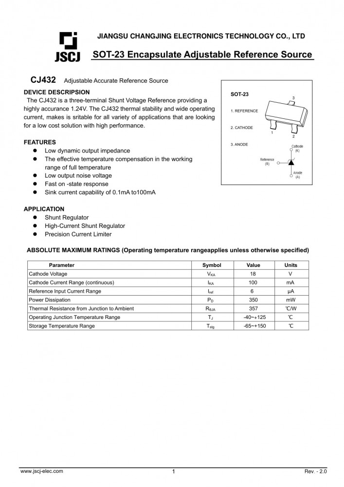 CJ432 datasheet page 1