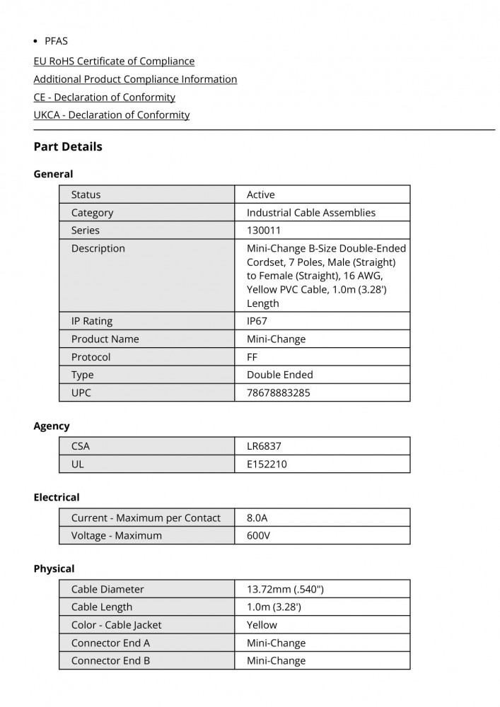 MOLEX 1300110075 technical drawing, page 2
