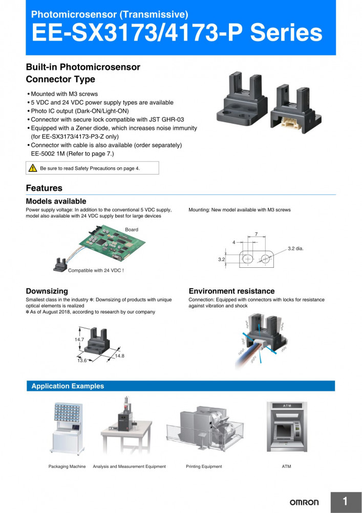 OMRON EE-SX4173-P3-Z datasheet page 1